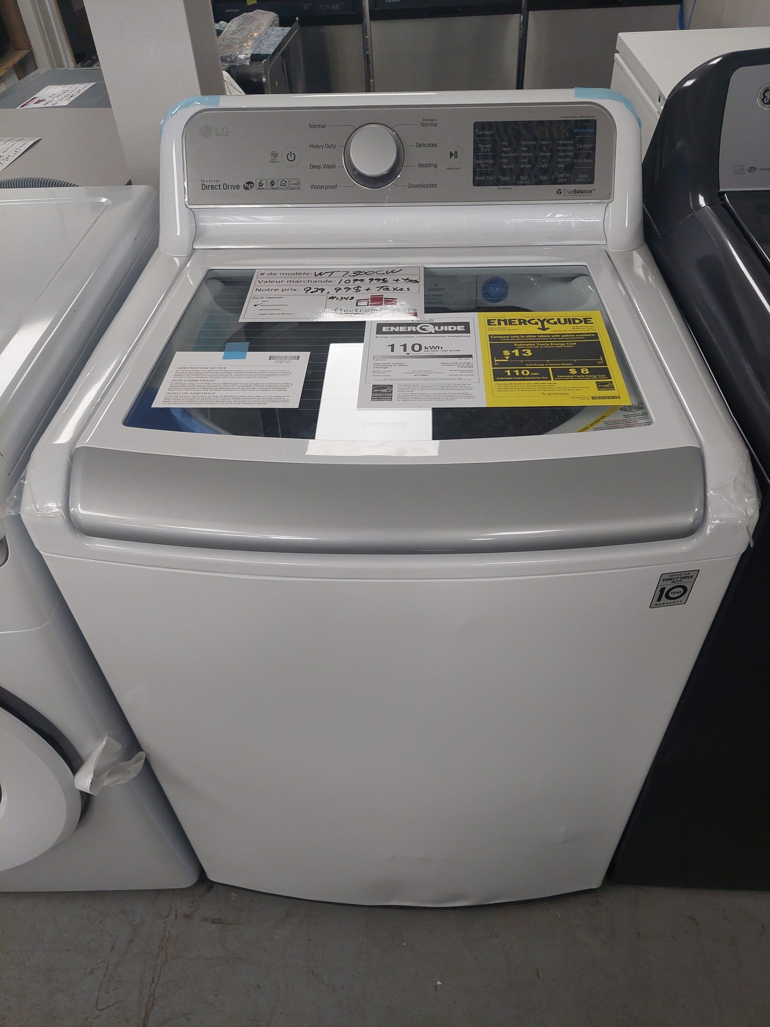 Laveuse LG modèle: WT7300CW (#1349) - Électroménagers Ste-Foy