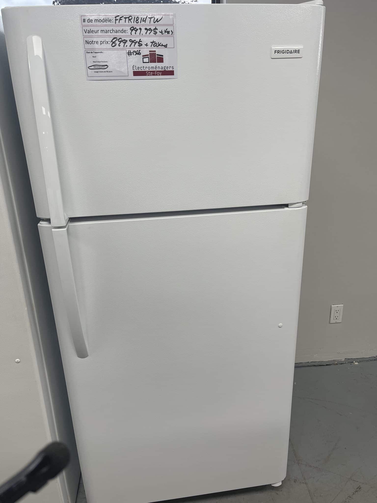 Réfrigérateur Frigidaire Nm : FFTR1814TW (#1366) - Électroménagers Ste-Foy