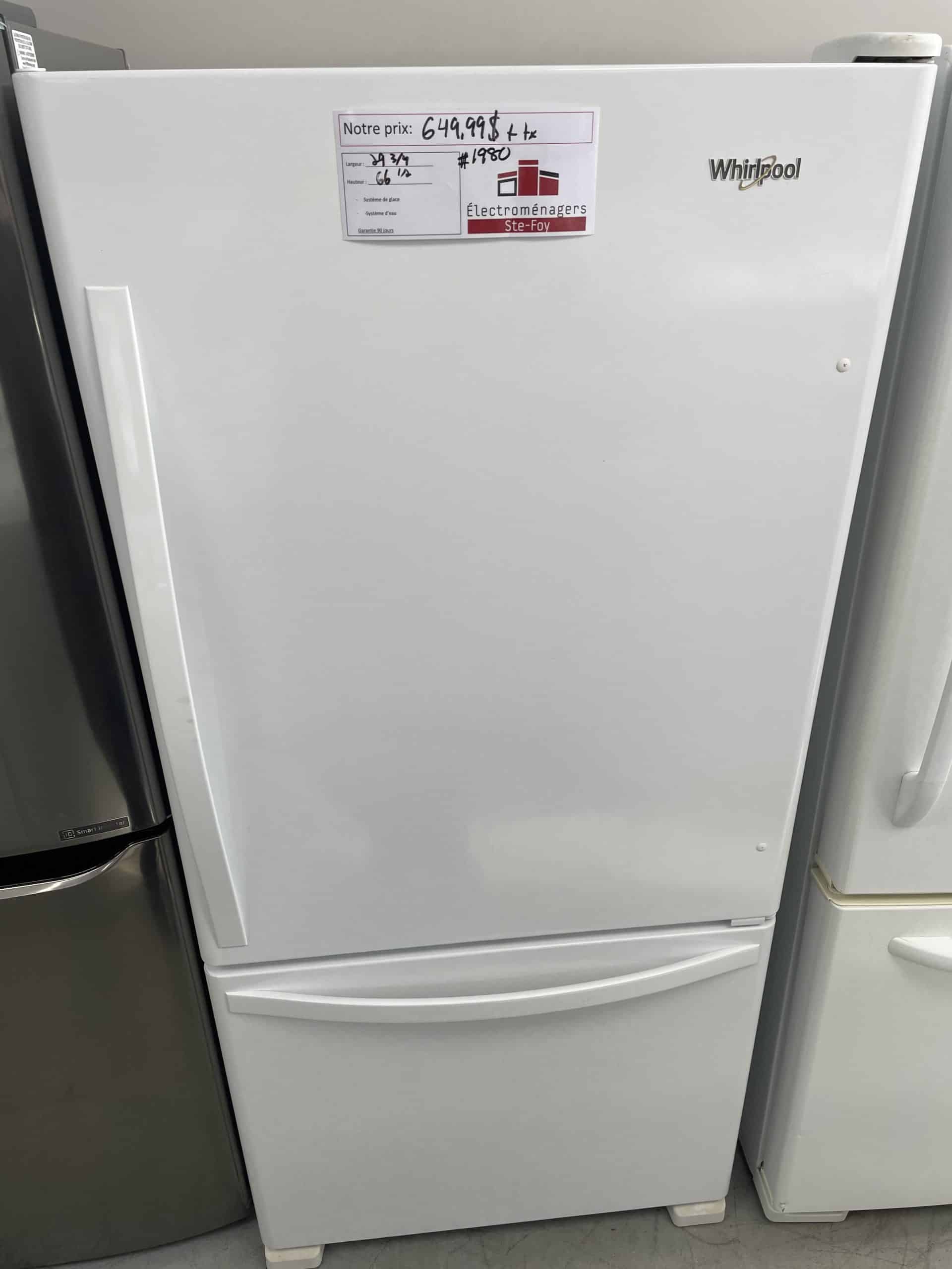 Réfrigérateur Whirpool (#1980) - Électroménagers Ste-Foy