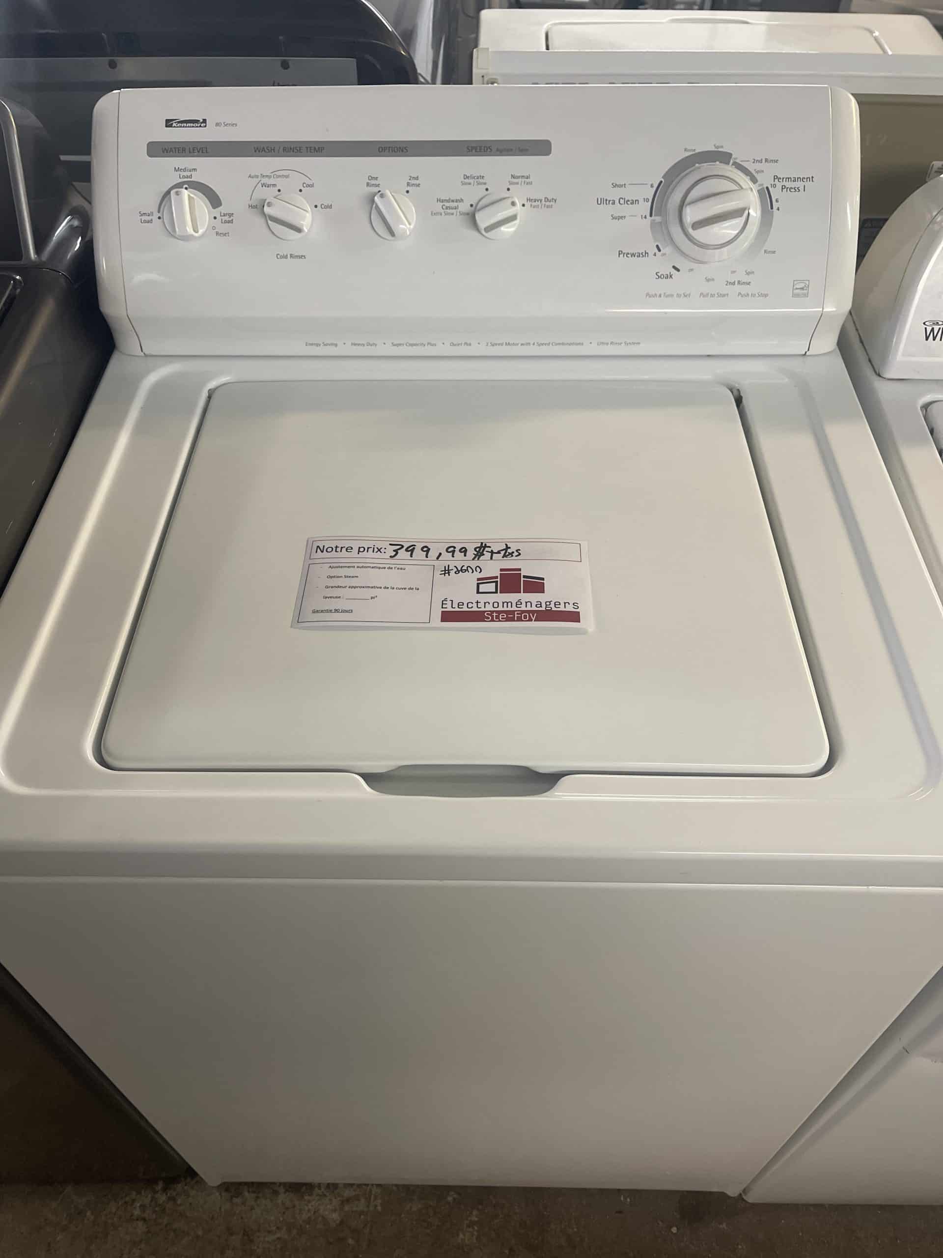 Laveuse Kenmore (#2600) (R) - Électroménagers Ste-Foy