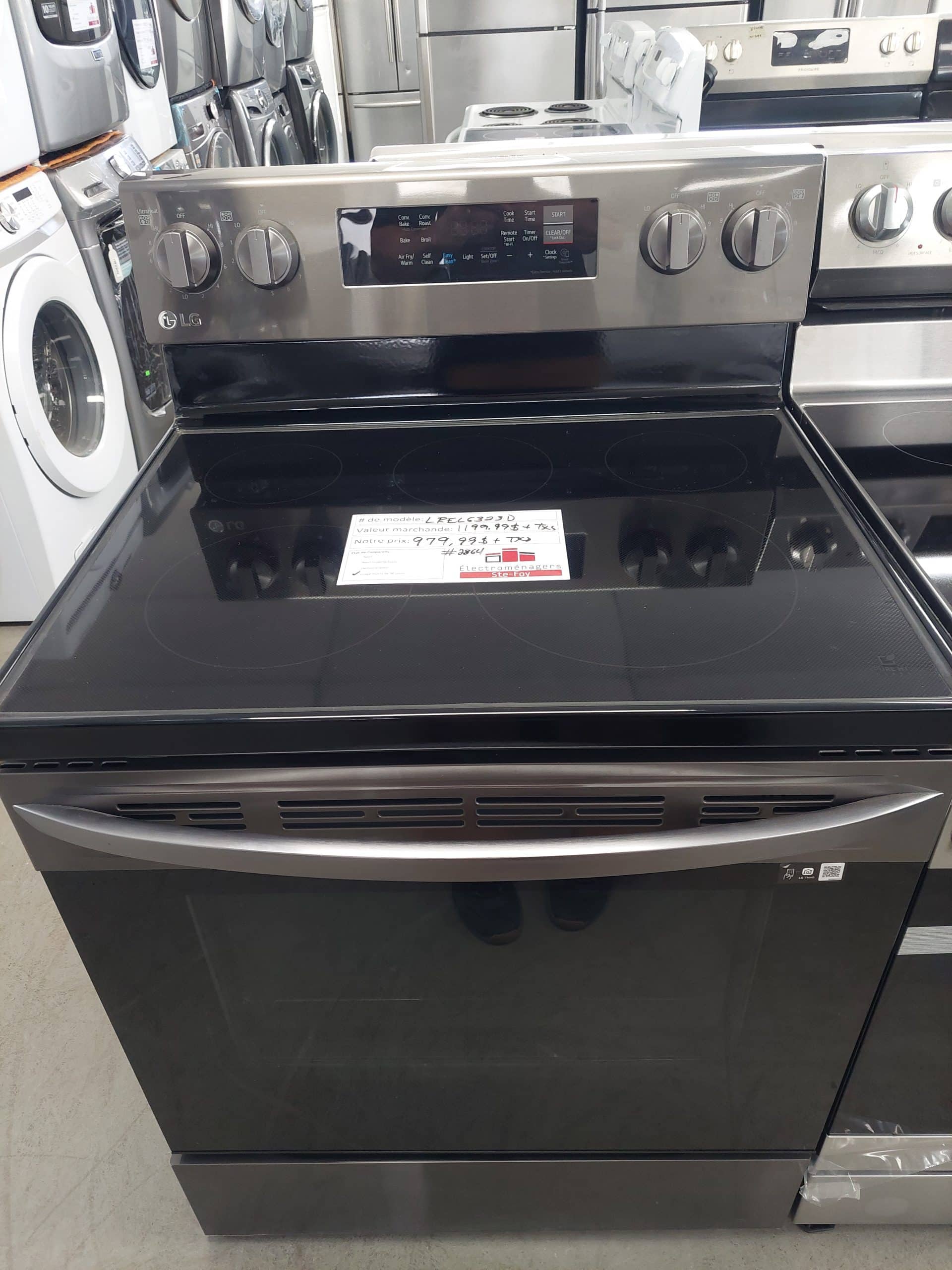 Cuisinière LG Stainless Noir modèle: LREL6323D N/S: 111MMQH0R364 (U90j ...