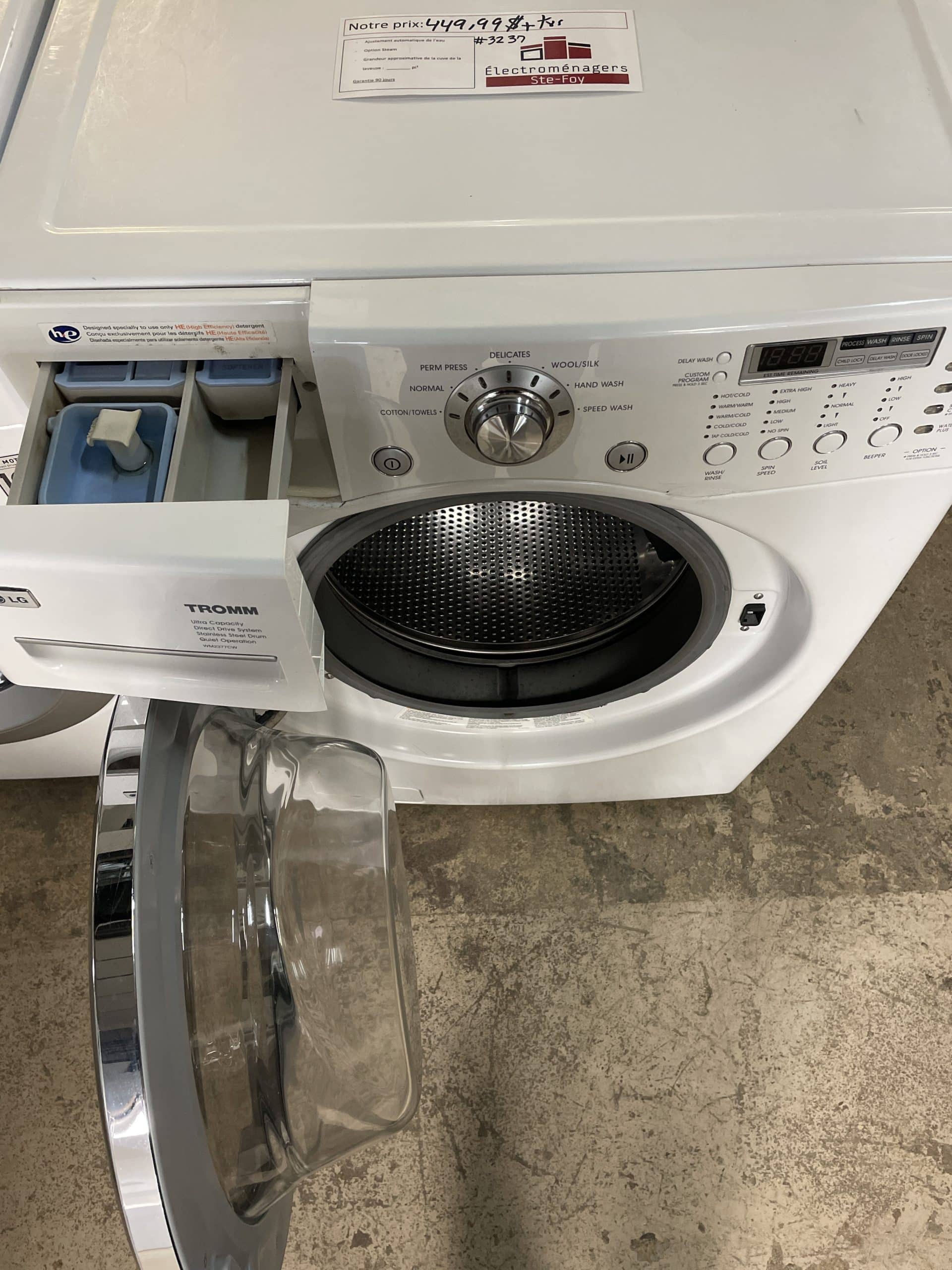 Laveuse LG blanche (#3237) (r) - Électroménagers Ste-Foy