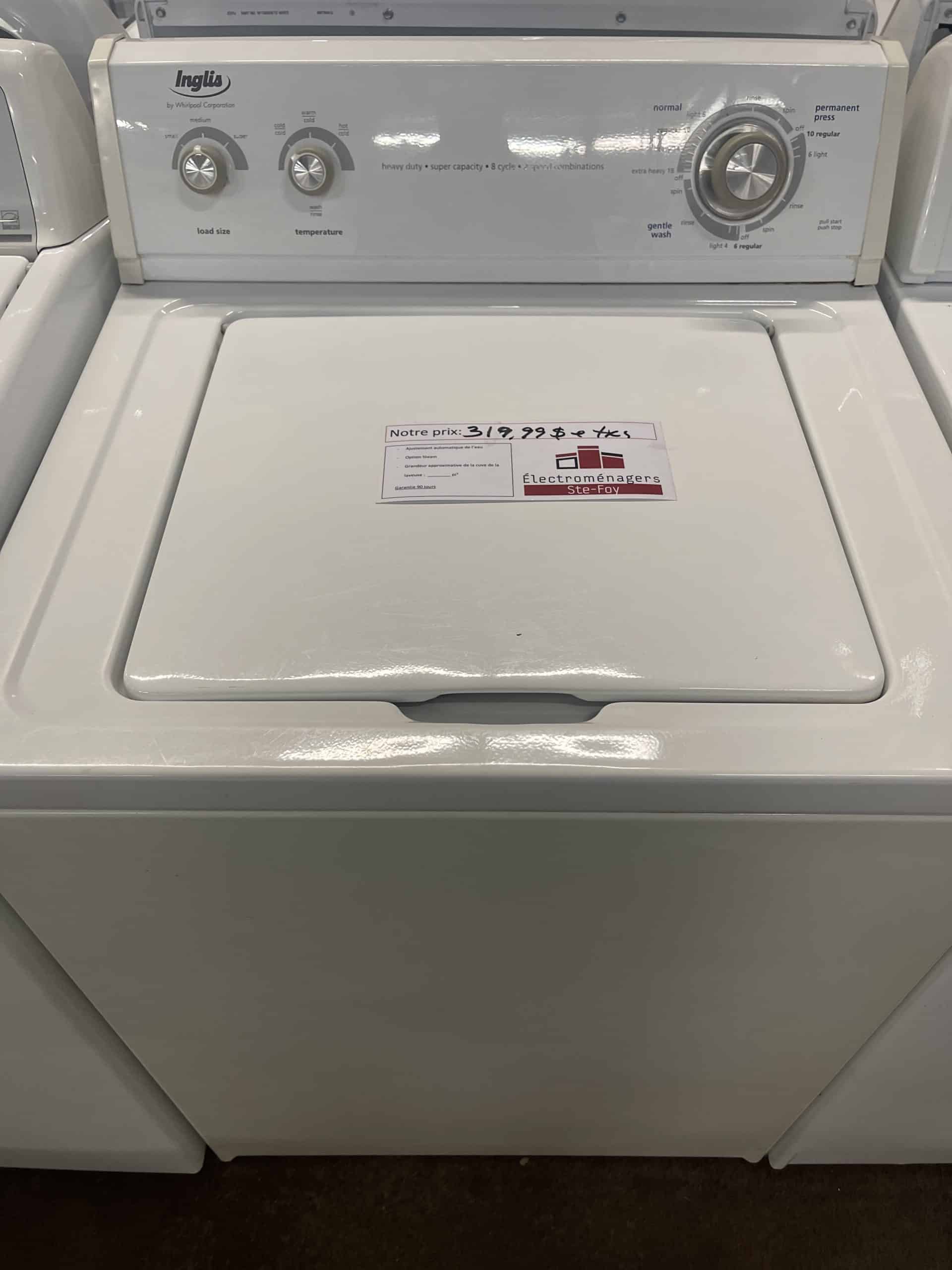 Laveuse Inglis blanche (R) (#3522) - Électroménagers Ste-Foy