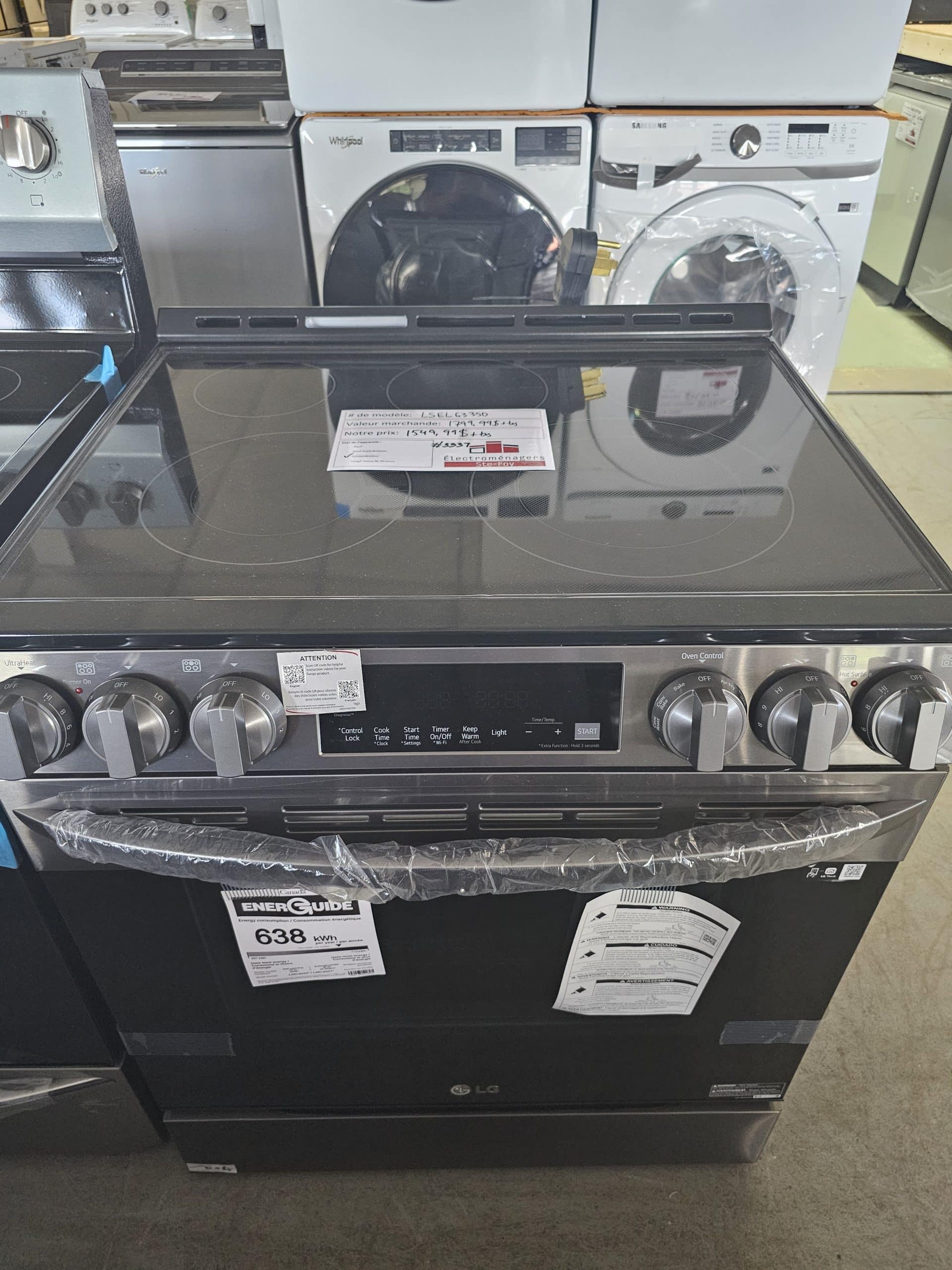 Cuisinière LG Stainless noir modèle: LSEL6335D (D) (#3337 ...