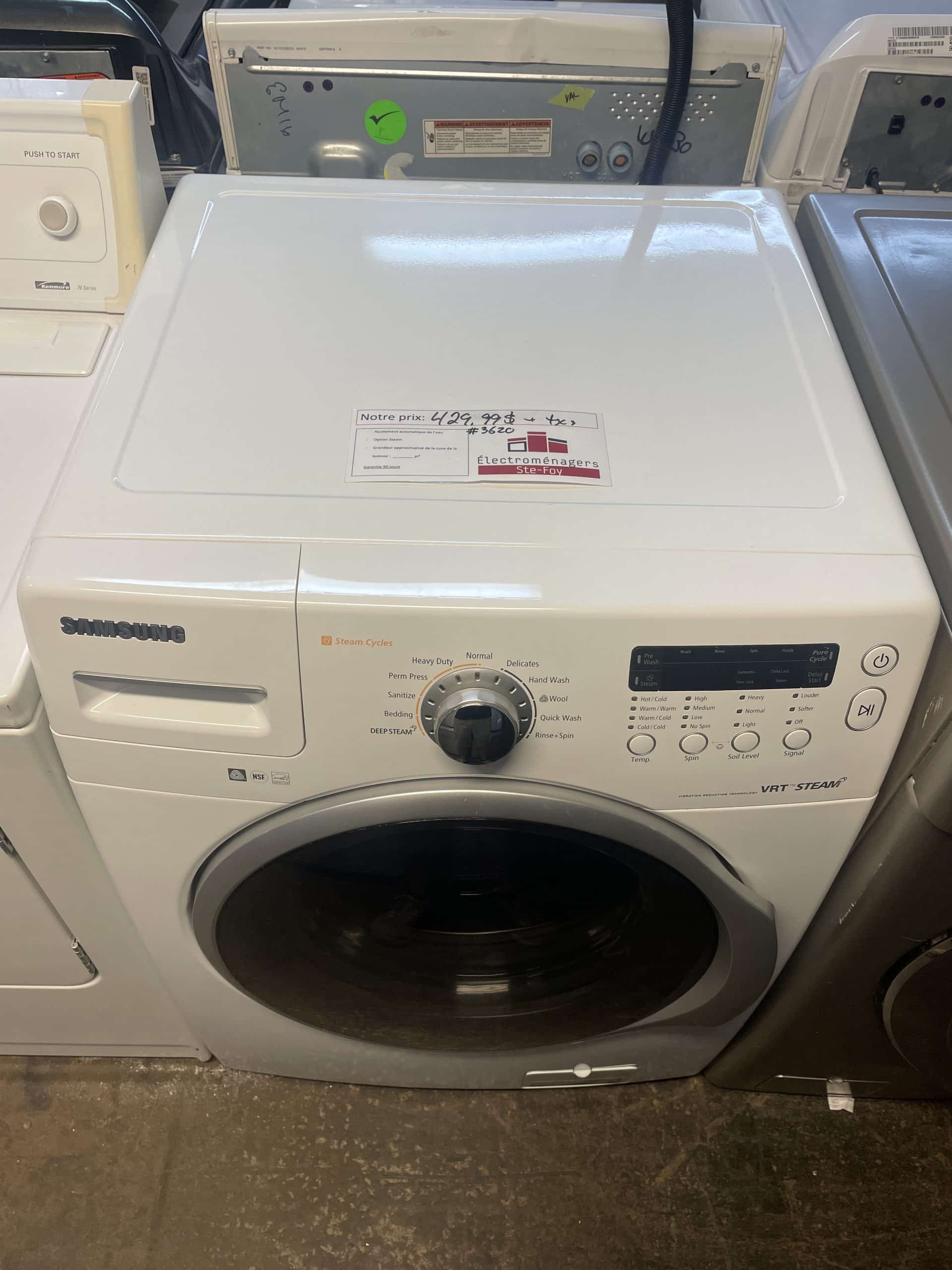 Laveuse frontale blanche Samsung (#3620) (r) - Électroménagers Ste-Foy