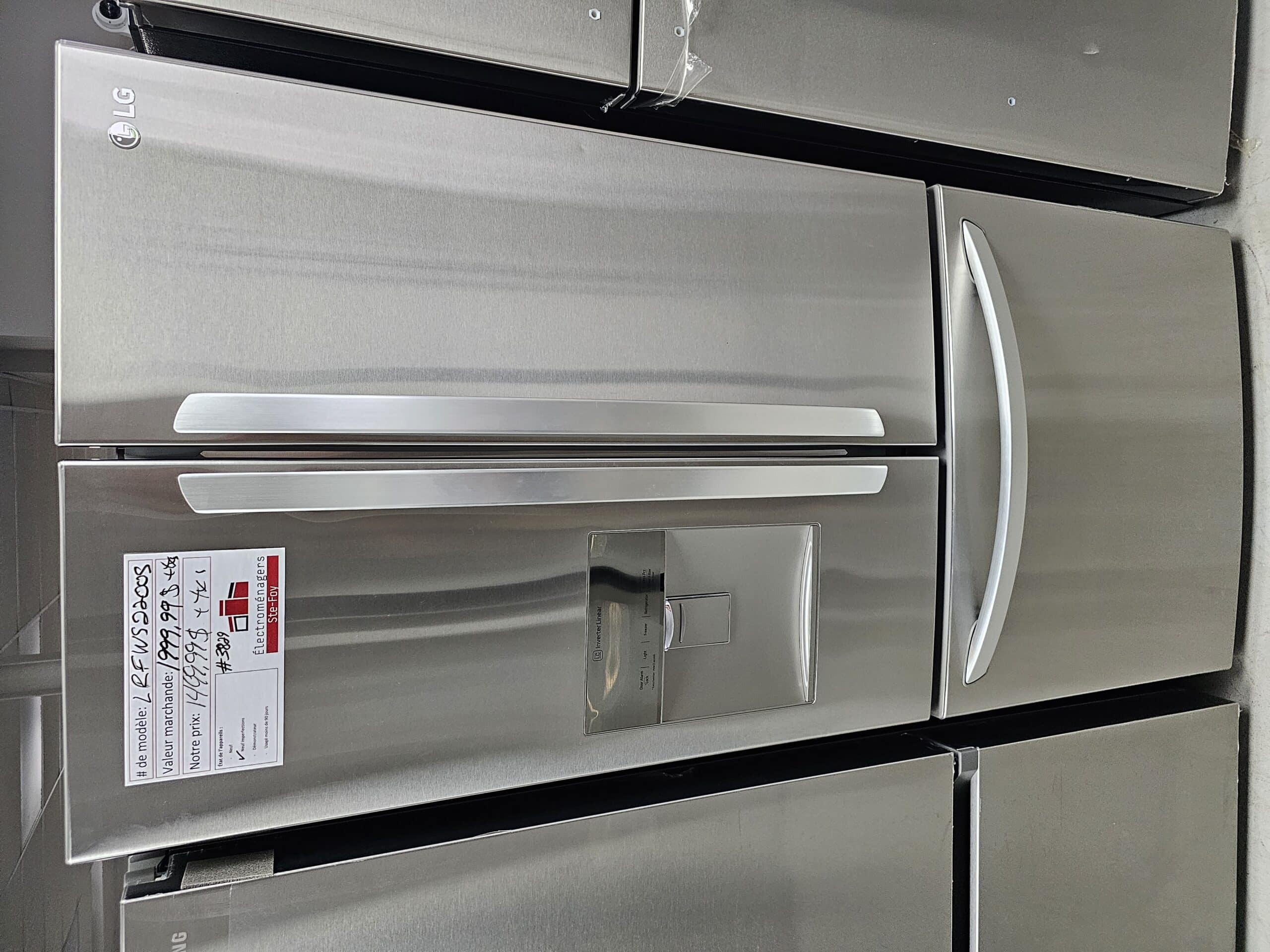 Réfrigérateur LG Stainless eau/glace modèle: LRFWS2200S (NI) (#3829 ...