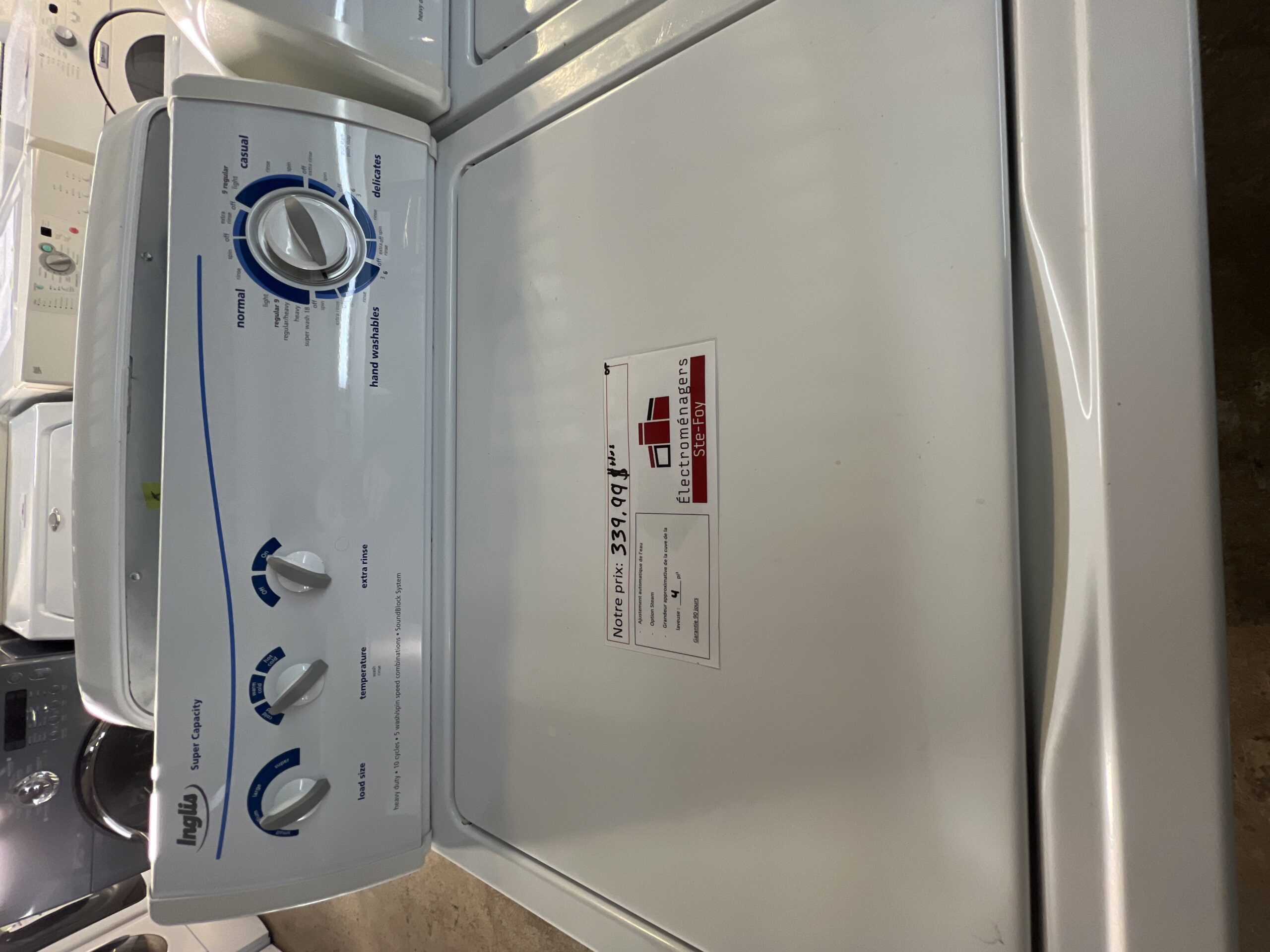 Laveuse Inglis Blanche Chargement Dessus (r) (#4106) - Électroménagers ...